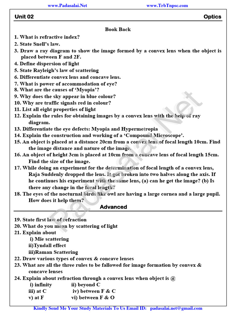 10th Science Unit 2 Question Bank English Medium PDF Download | PDF