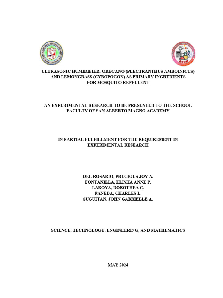 Group 3 Research Project Overview | PDF | Ultrasound | Essential Oil