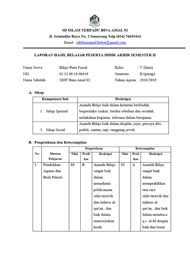 Kelas 5 Semester 5 Fix | PDF