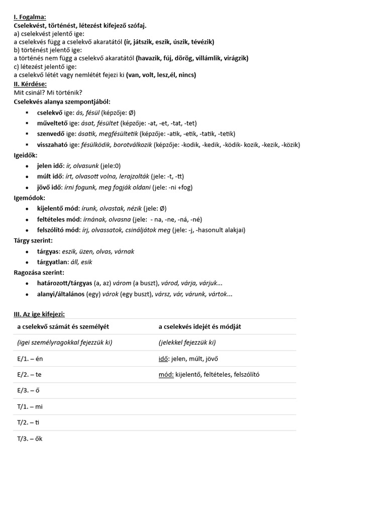 Nyelvtan. 6.o IGÉK | PDF