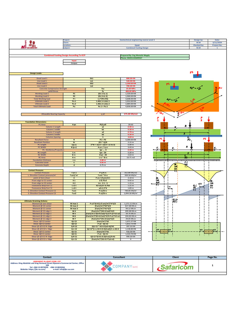 Combined Foundations ECP | PDF | Materials | Structural Engineering