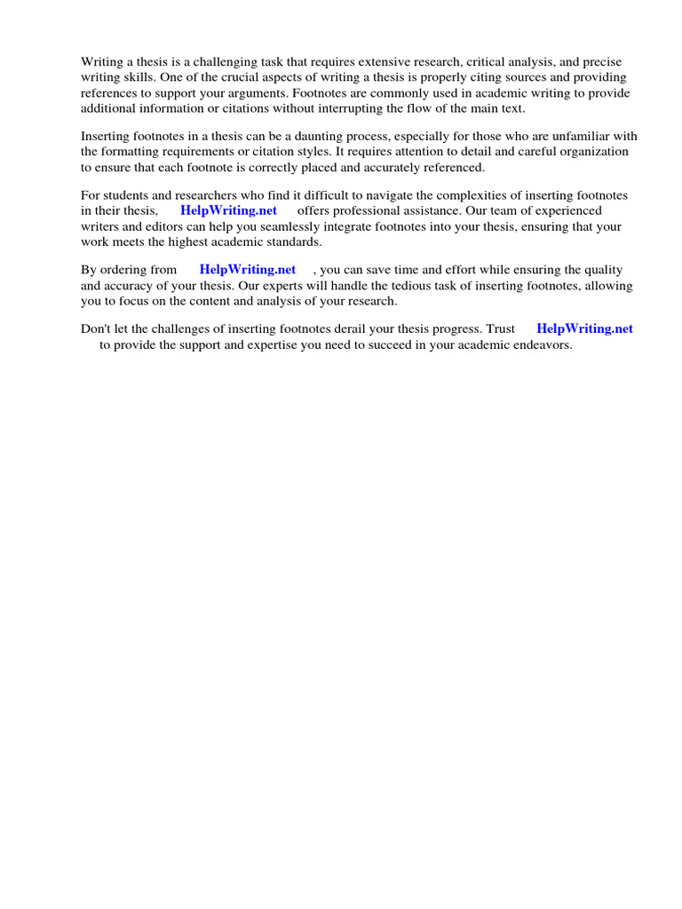 How To Insert Footnotes in Thesis | PDF | Note (Typography) | Citation