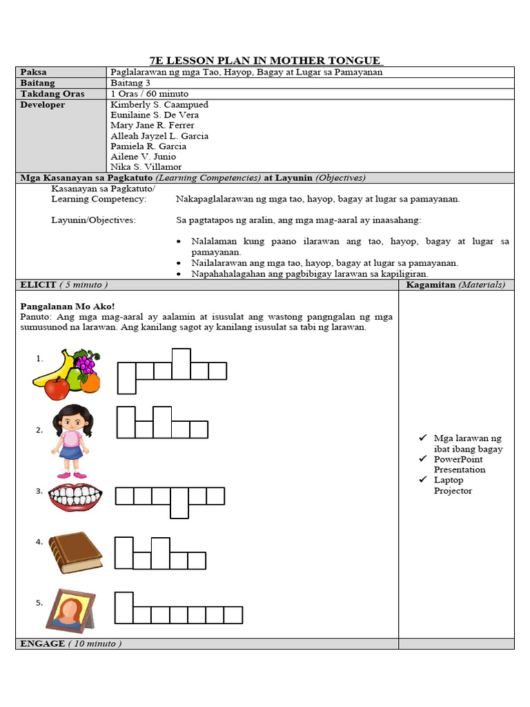 7E Lesson Plan (FS) | PDF
