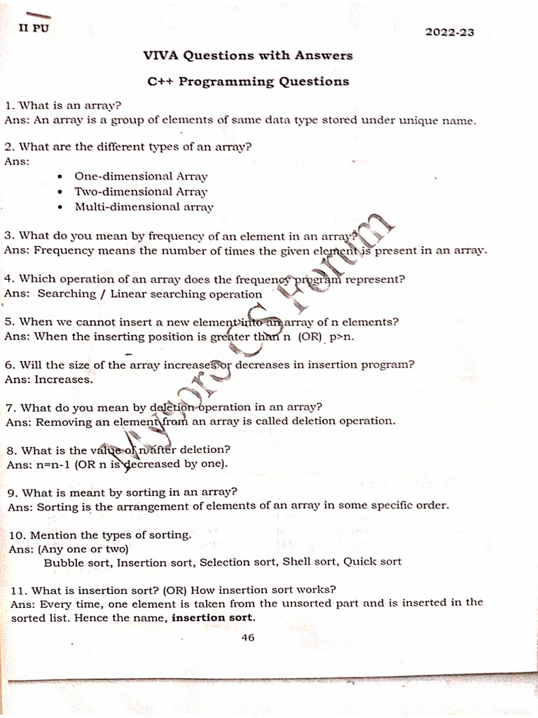 CS-VIVA Question | PDF