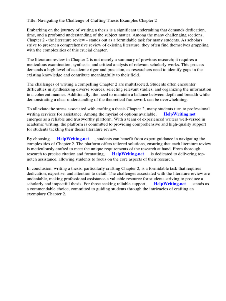 Thesis Examples Chapter 2 | Download Free PDF | Thesis | Computer Network