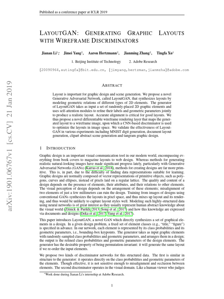 Li Et Al. - 2019 - LayoutGAN Generating Graphic Layouts With Wirefra | PDF