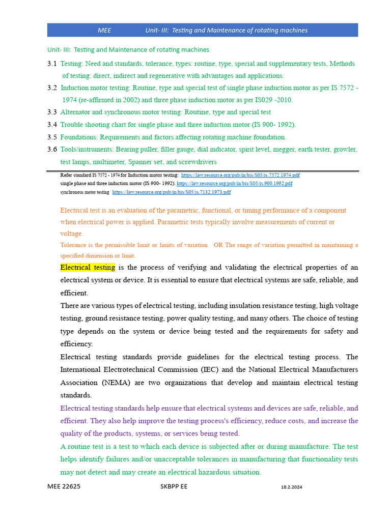 MEE Unit 3 | PDF | Electric Motor | Capacitor