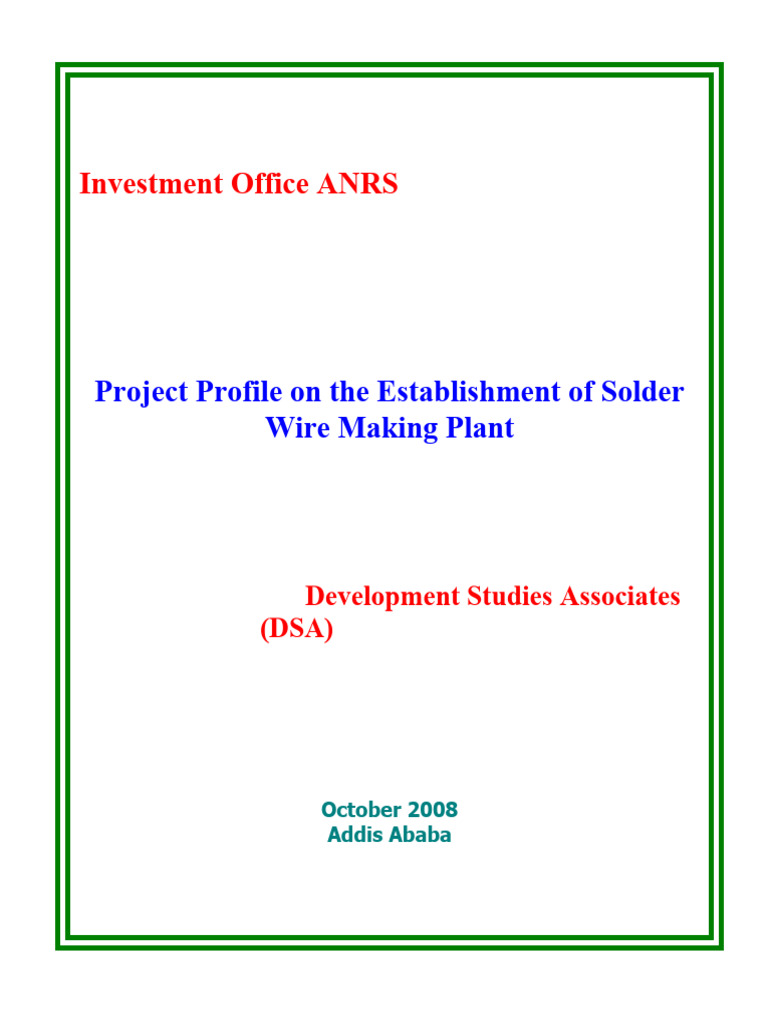Solder Wire Making Plant | PDF | Net Present Value | Expense