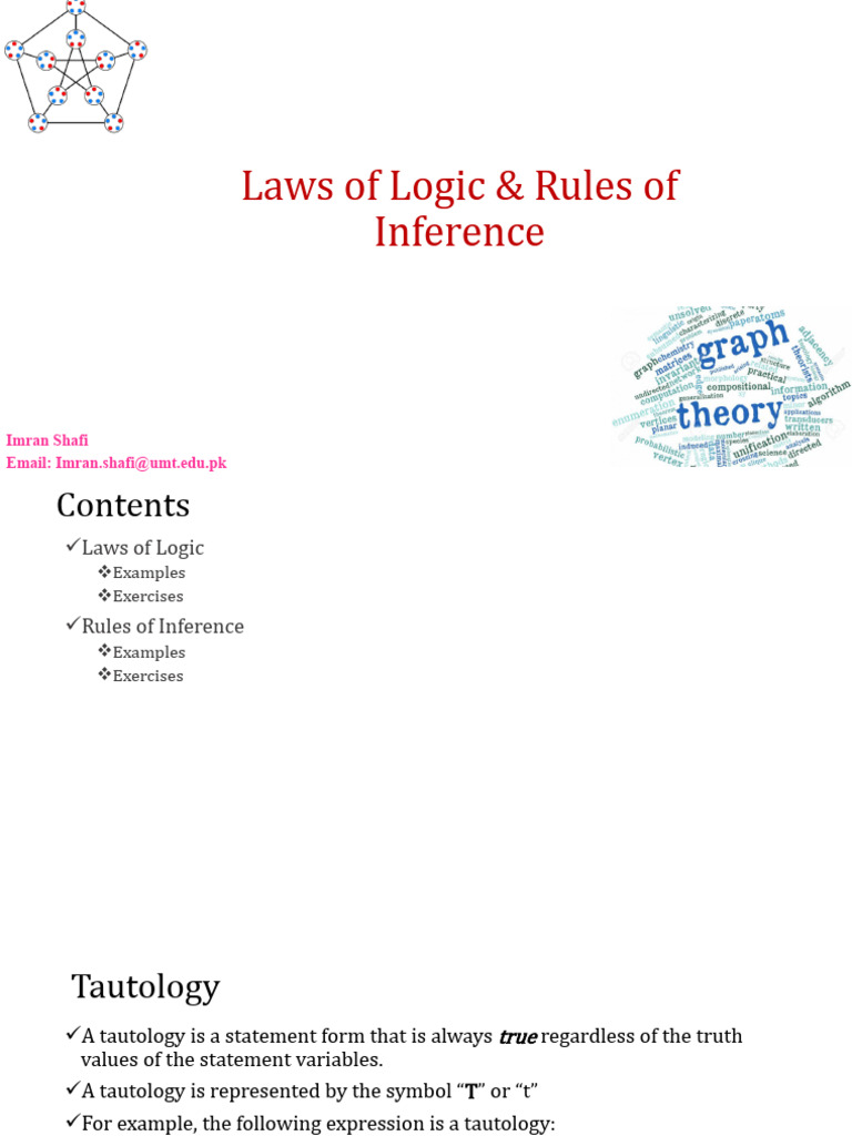Lecture Notes 03, Laws of Logic and Rules of Inference | PDF ...