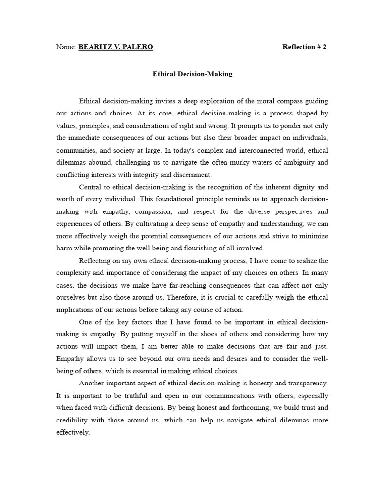 Bearitz Palero Reflection#2 | PDF