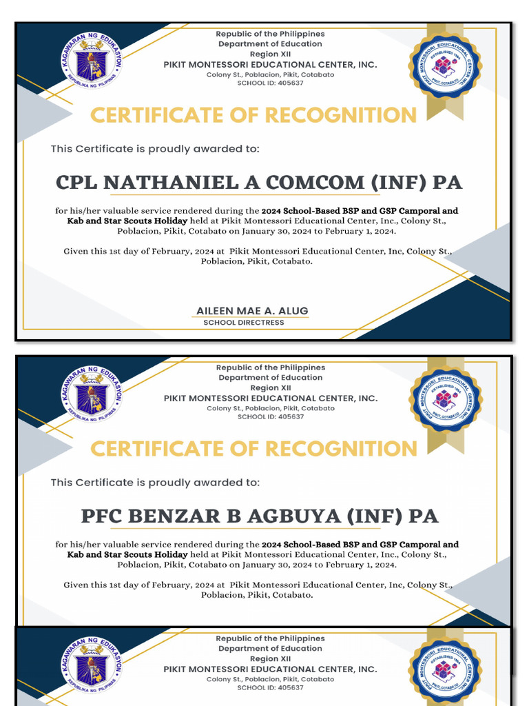 Certificates For Army | PDF
