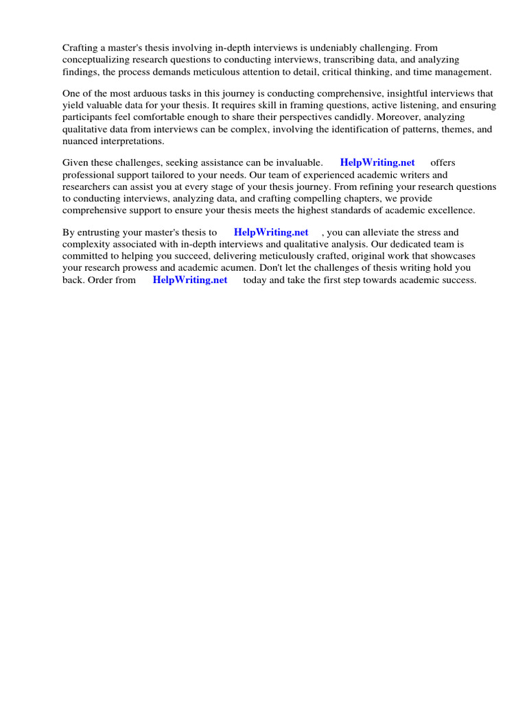Master's Thesis Interview Support | PDF | Qualitative Research | Thesis