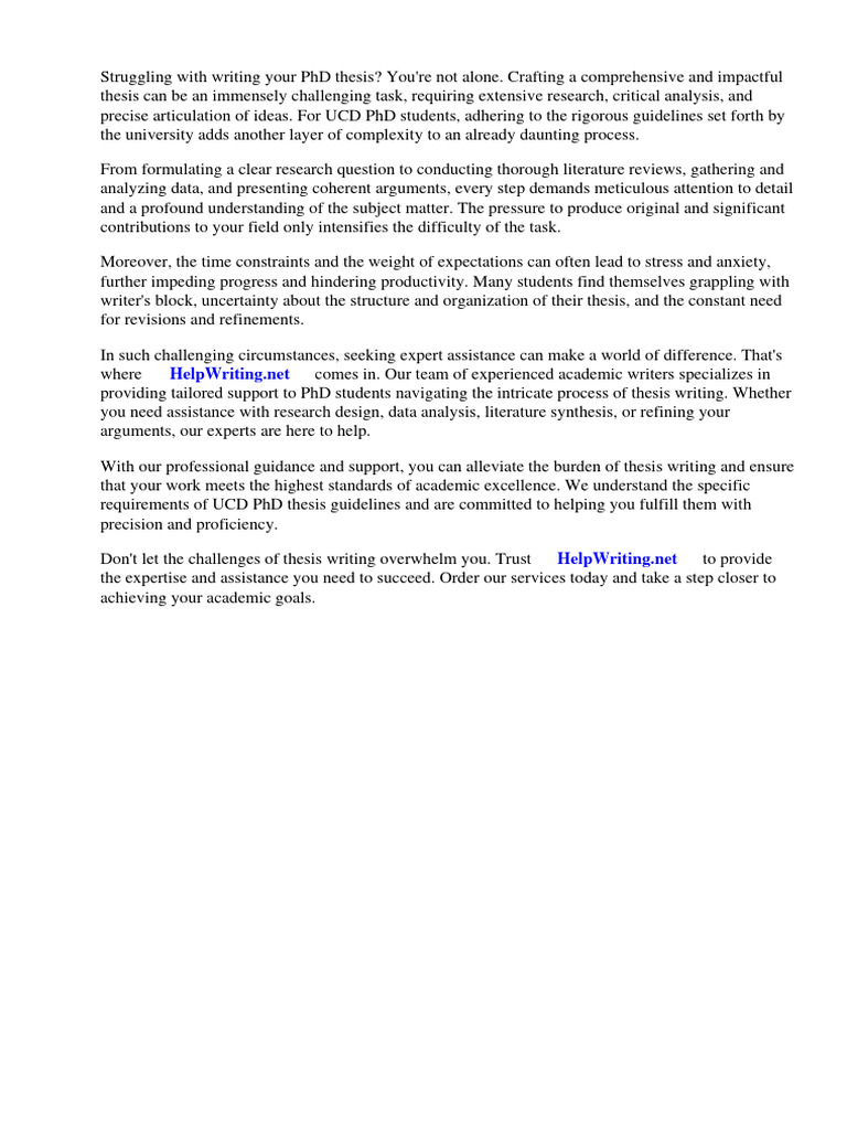 Ucd Phd Thesis Guidelines | PDF