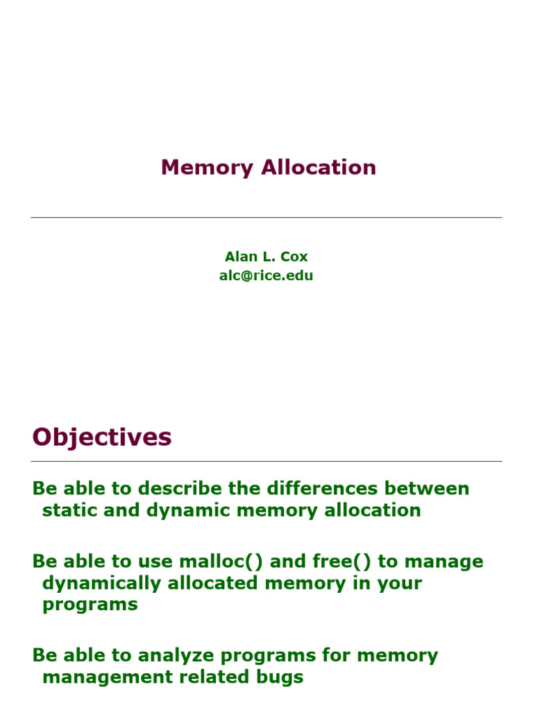 05 Allocation | PDF | Pointer (Computer Programming) | Assembly Language 05 Allocation | PDF | Pointer (Computer Programming) | Assembly Language