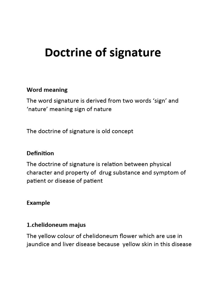 Doctrine of Signature | PDF