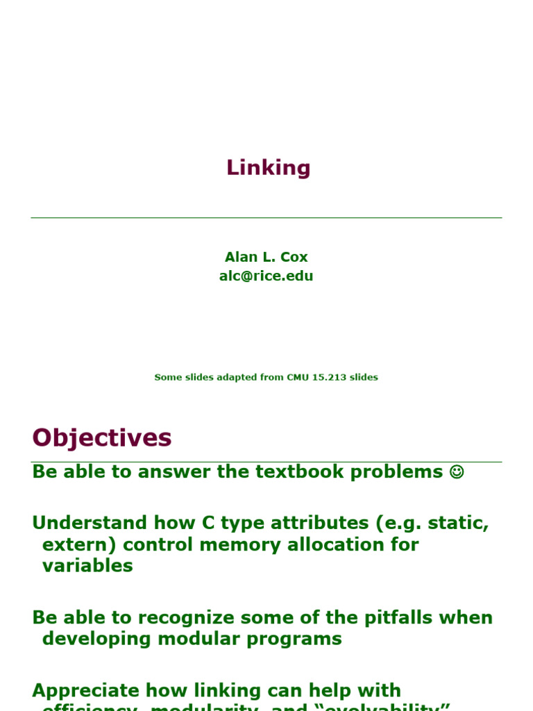 07 Linking | PDF | Library (Computing) | Software Development