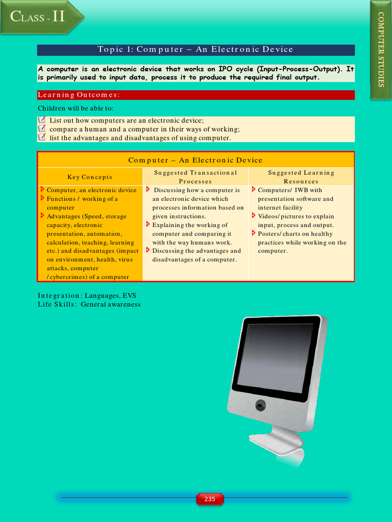 Class 2 Computer Studies Syllabus | PDF | Input/Output | Computer Keyboard