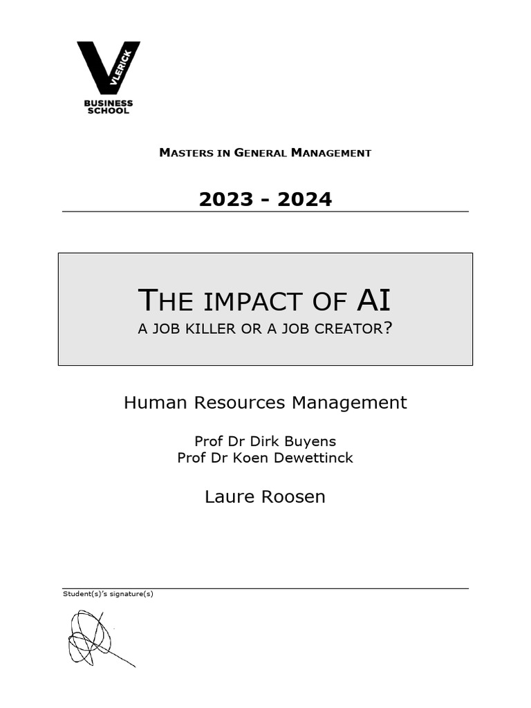 The Impact of AI - A Job Creator or A Job Killer | PDF