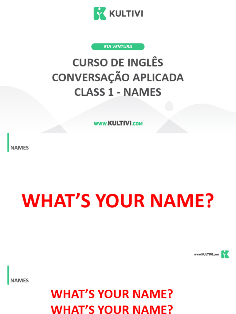 English Conversation: Names Basics | PDF | Onomastics | Linguistic ...