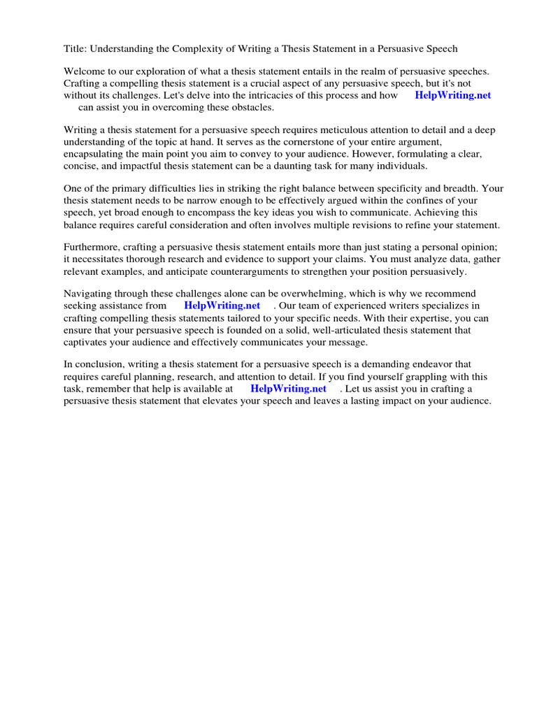 Crafting a Persuasive Thesis Statement | PDF | Cost Of Living | Essays