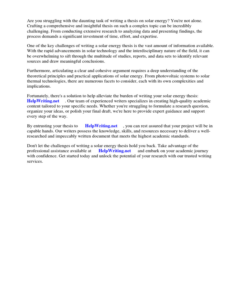 Solar Energy Thesis Topics | PDF | Solar Power | Solar Energy