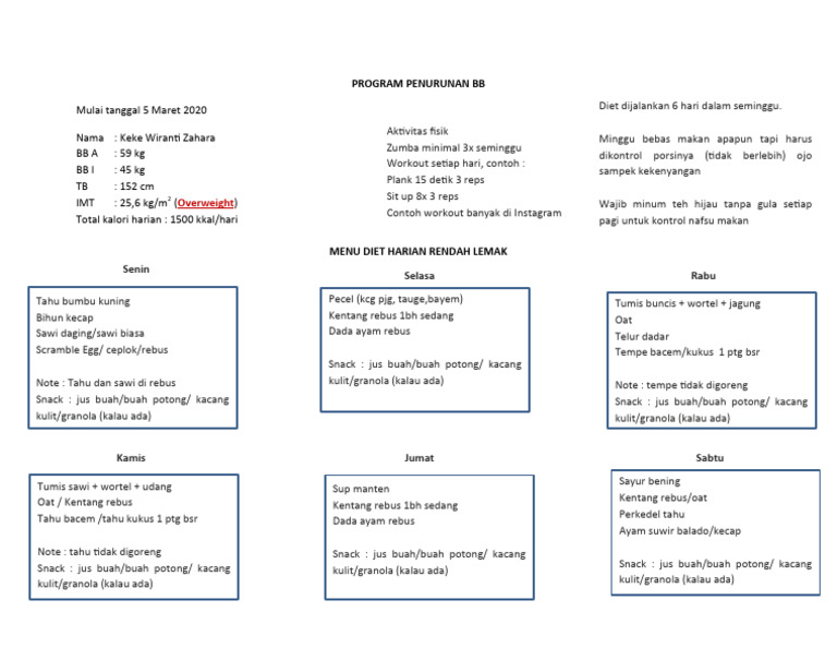 Program Penurunan BB | PDF