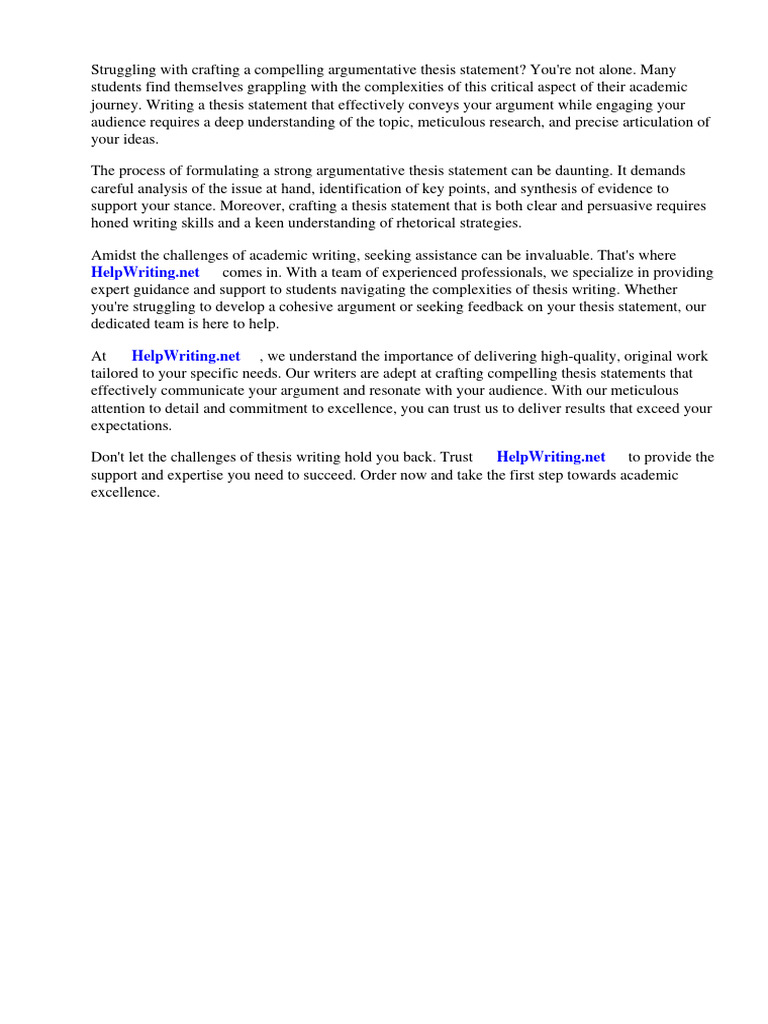 Good Argumentative Thesis Statement Examples | PDF | Essays | Theory