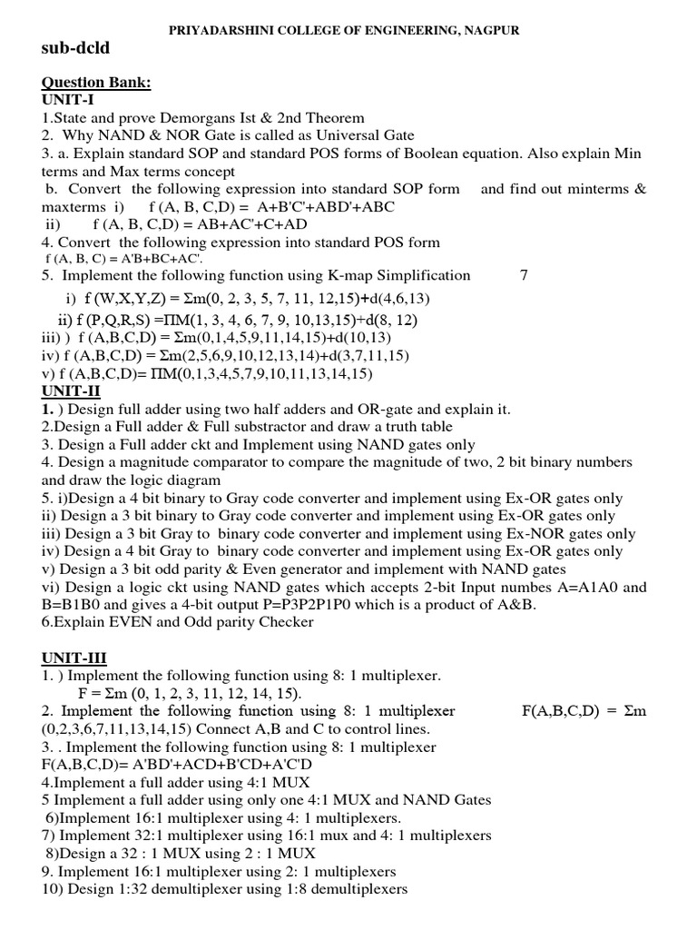 Question Bank - DSD 2nd Sem | PDF | Electrical Engineering | Electronic Design