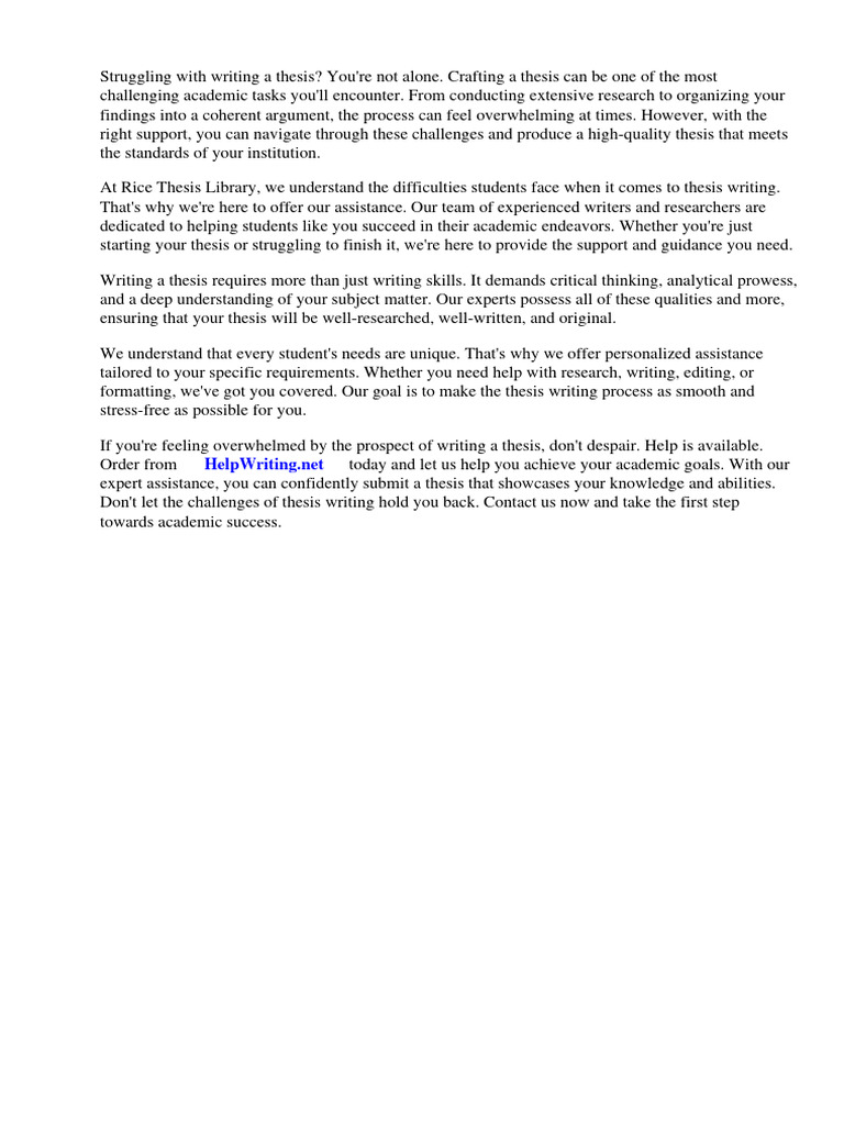 Rice Thesis Library | PDF | Thesis