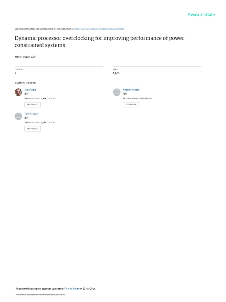 Dynamic Processor Overclocking For Improving Perfo | PDF