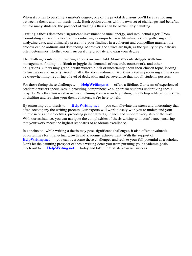 Thesis vs Non-Thesis Master's Guide | PDF | Thesis | Doctor Of Philosophy