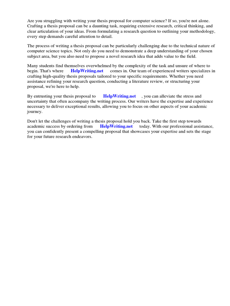 Thesis Proposal Help for CS Students | PDF | Thesis | Science