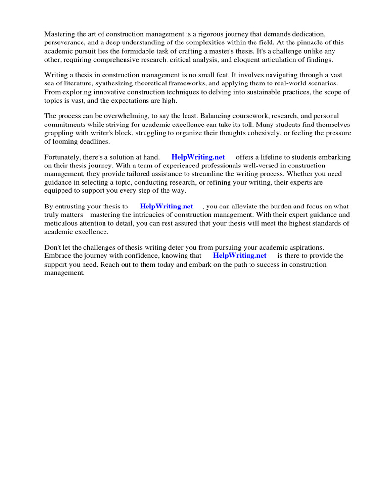 Master Thesis Construction Management | PDF | Thesis | Building ...