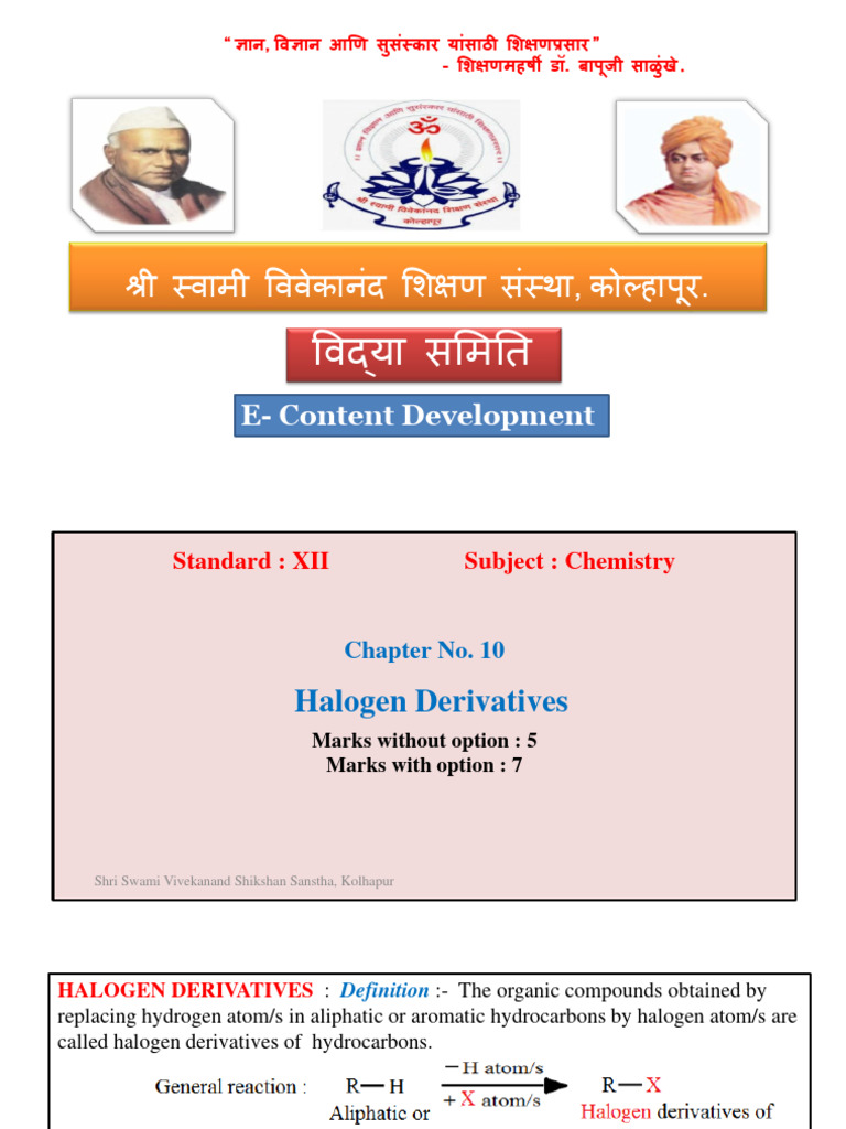 Halogen Derivatives | PDF | Chemical Reactions | Organic Chemistry