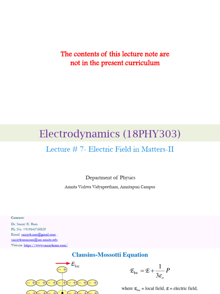 Local Electric Fields in Dielectrics | PDF | Dielectric | Ionic Bonding
