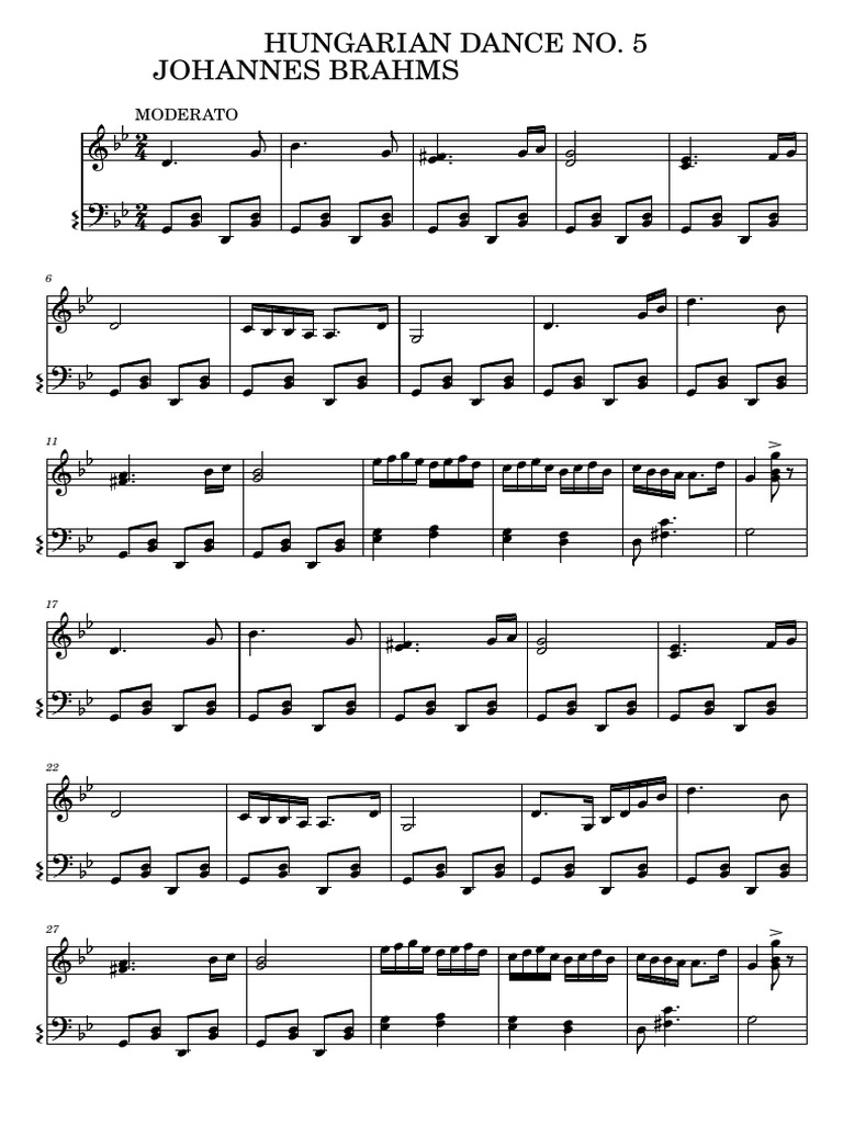 Hungarian Dance No5 EASY Version Flowkey | PDF