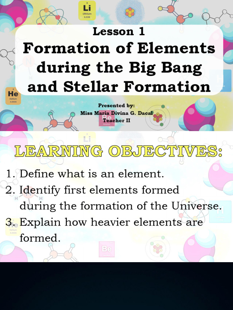 Q1 Lesson 1 - Formation of Elements and Stellar Nucleosynthesis | PDF ...