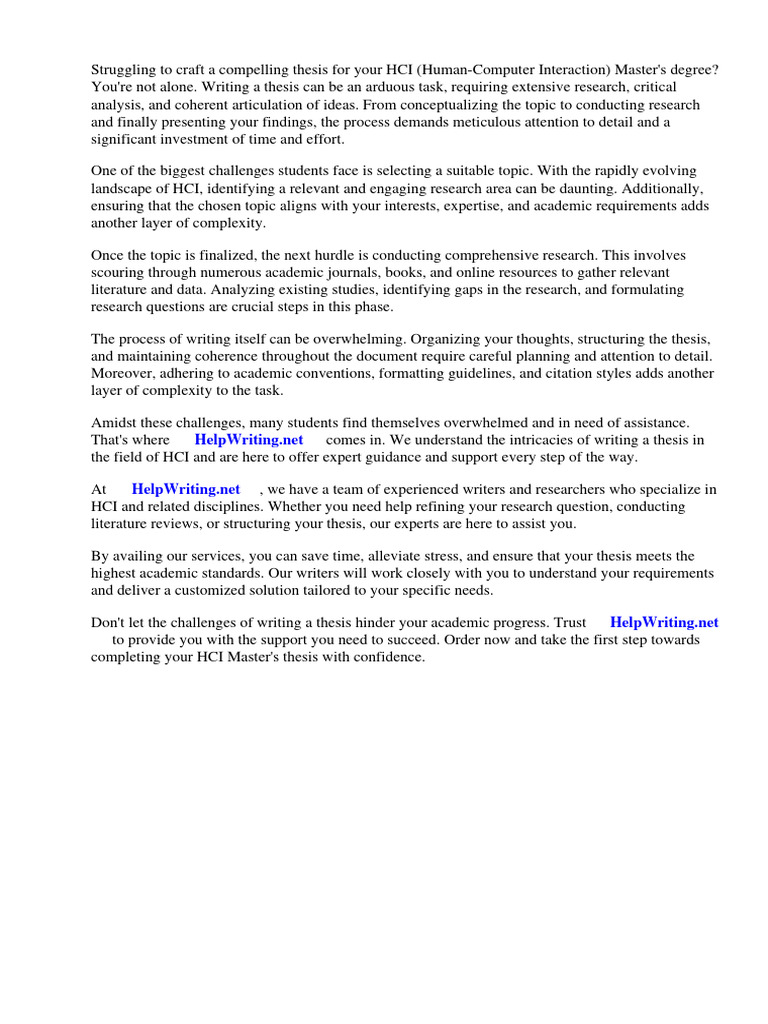 Hci Master Thesis Topics | PDF | Thesis | Usability