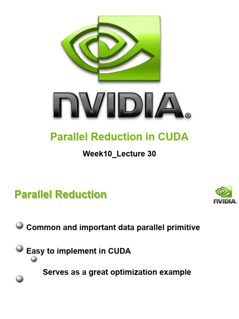 Sum Reduction Week10 Lec30 | PDF | Thread (Computing) | Program Optimization