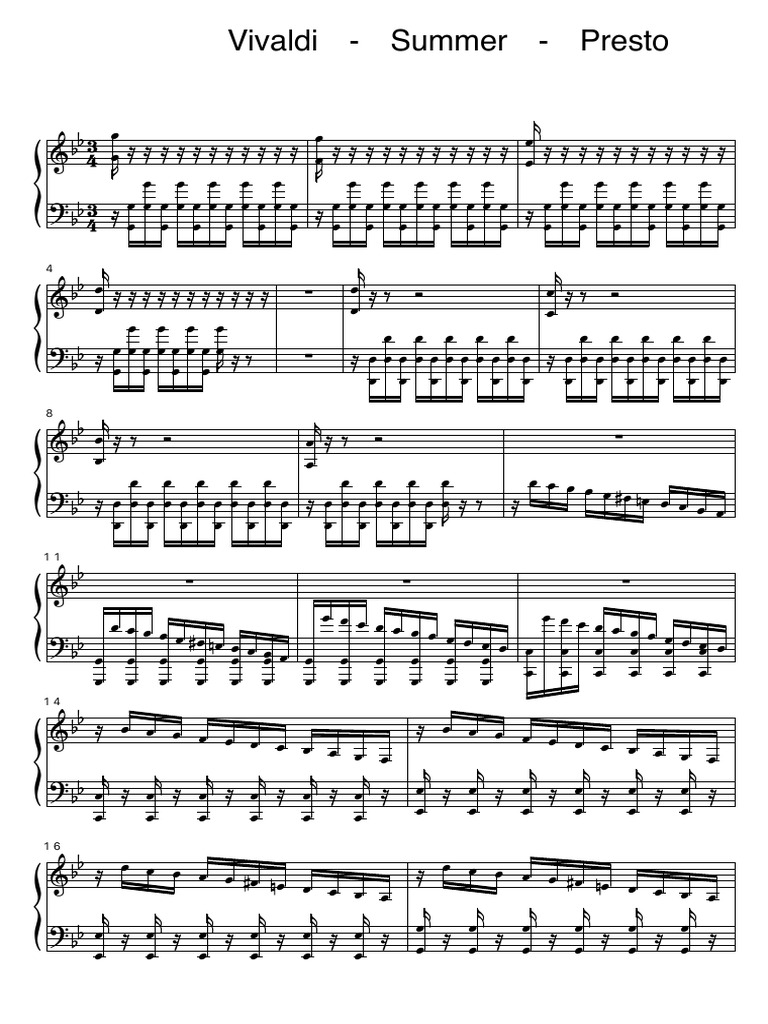 Vivaldi Summer Piano | PDF