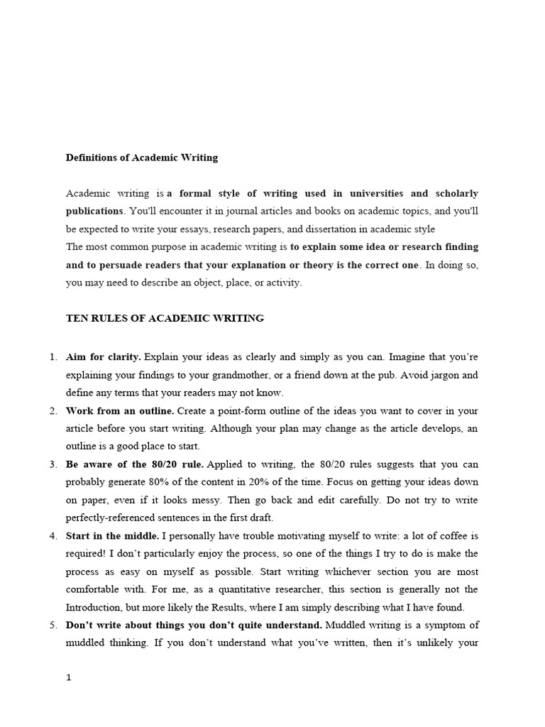 Academic Writing Document 2023 | PDF
