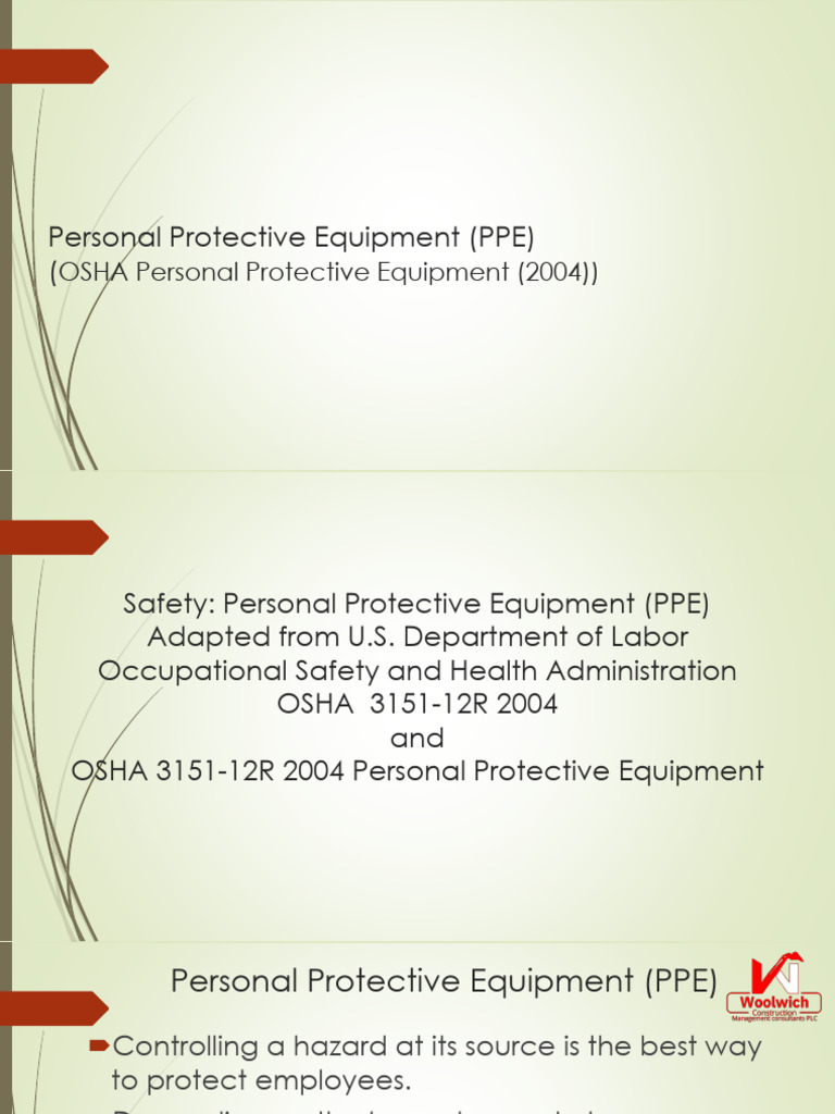 6 OSHA Personal Protective Equipment (2004) | PDF | Personal Protective ...