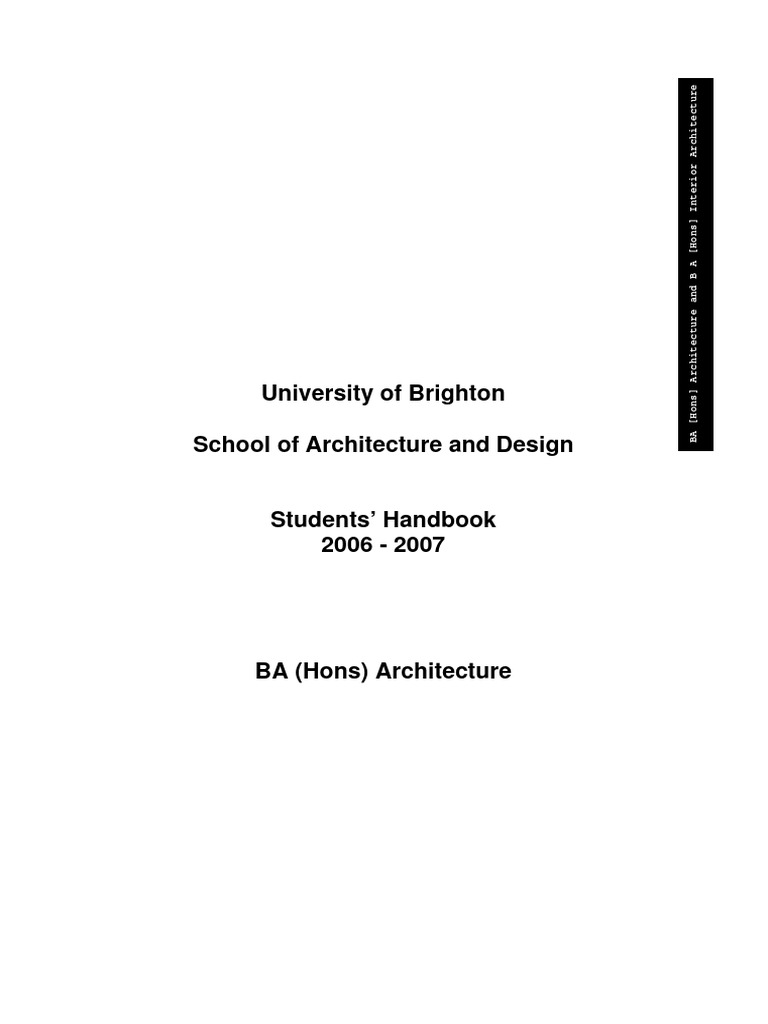 BA Arch Complete - 2006 (1) Course Handbook | PDF | Safety ...