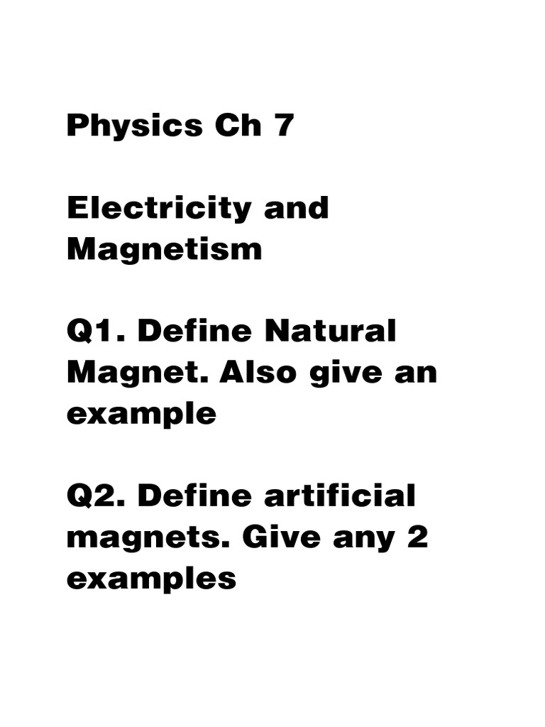 Class 7 Electricity and Magnetism Q&A | PDF | Science & Mathematics
