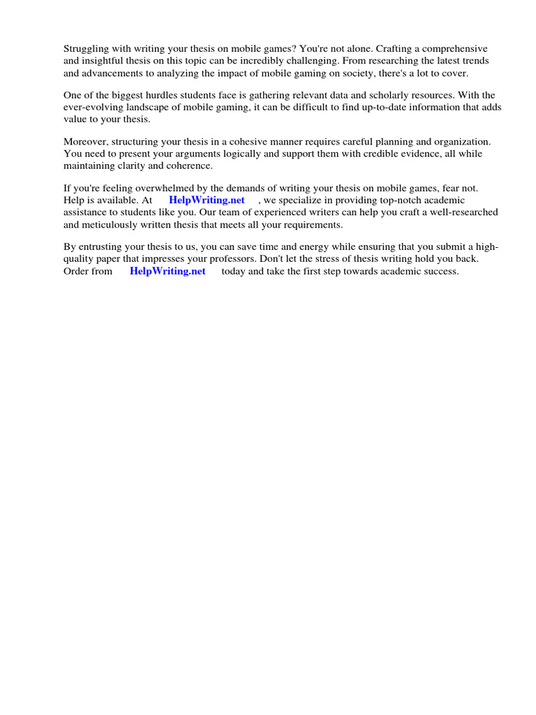 Thesis Mobile Games | PDF | Consumer Behaviour | Customer Experience