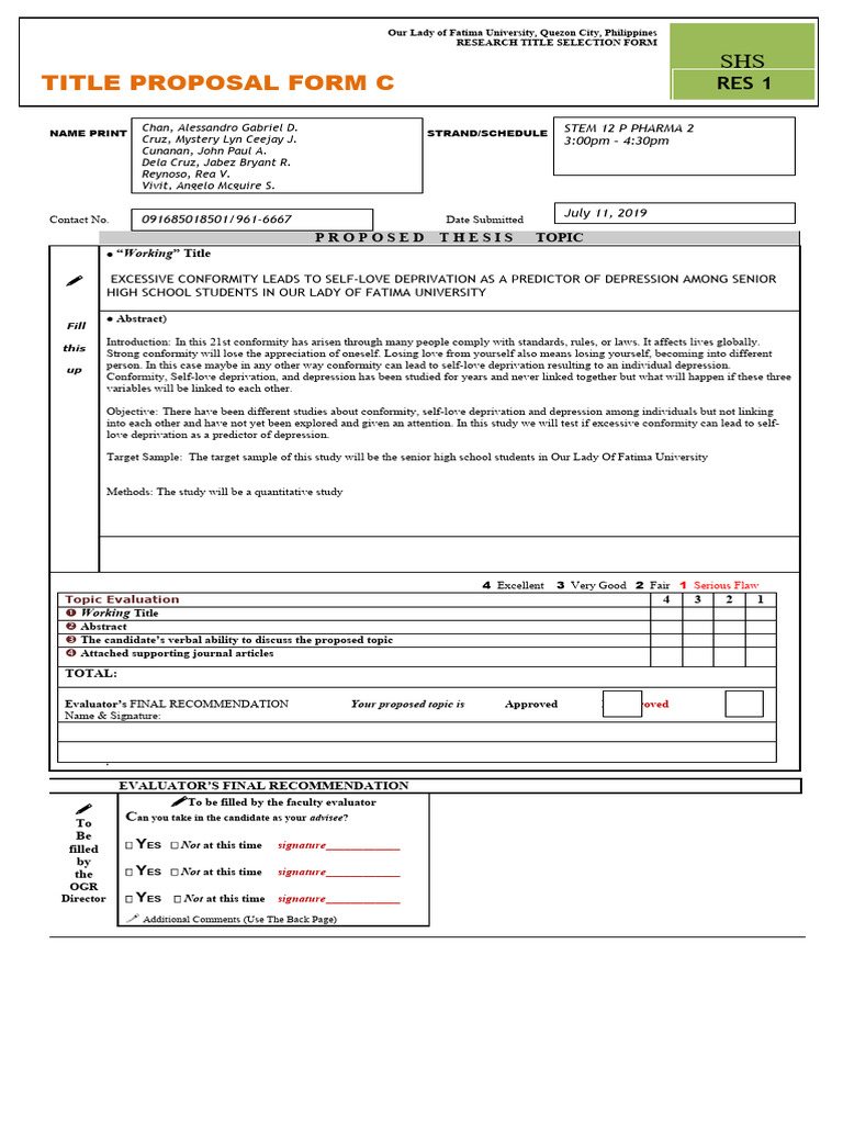 Form C | Download Free PDF | Psychology