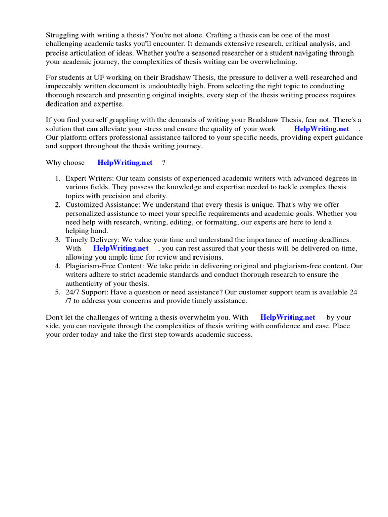 Bradshaw Thesis Uf | PDF | Thesis | Expert