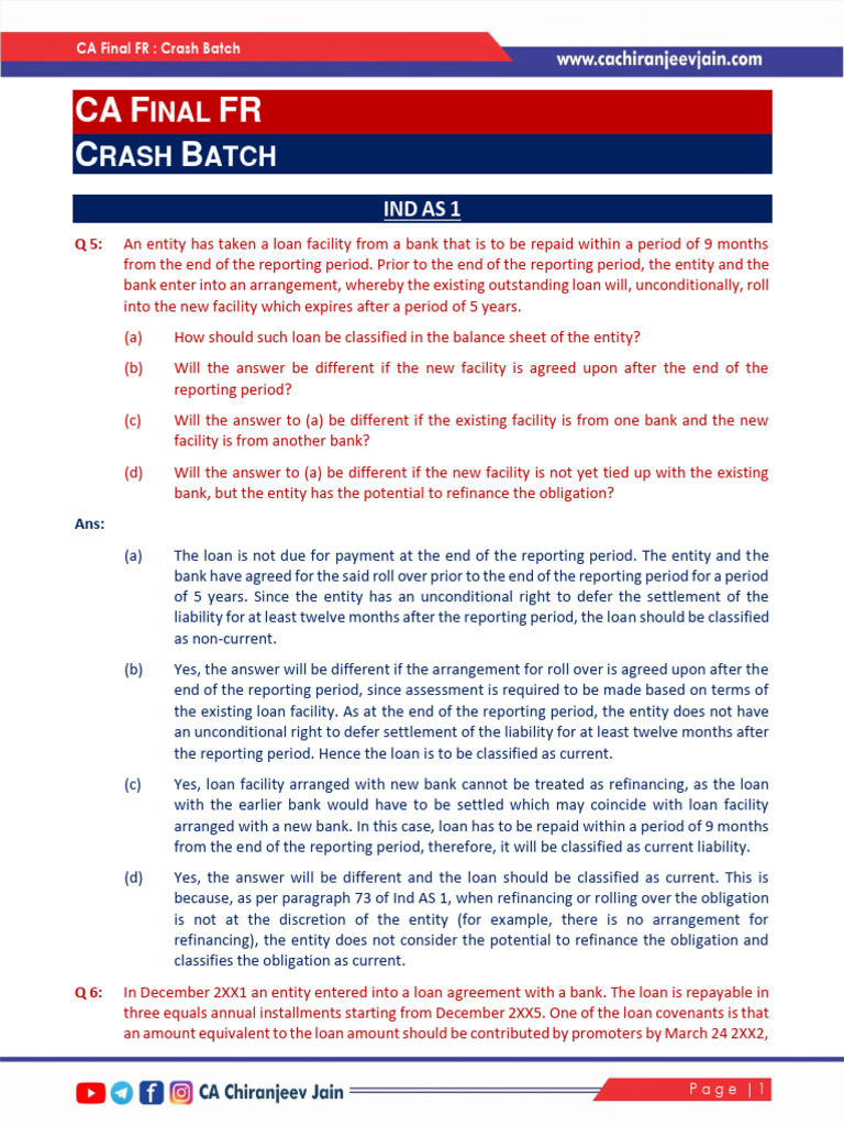 Ind As 1 | PDF | Loans | Refinancing