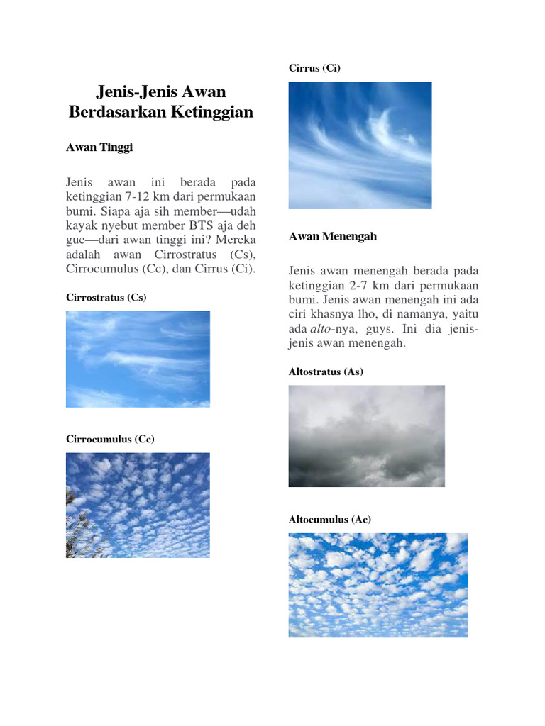 Jenis-Jenis Awan | PDF