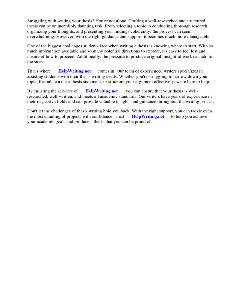 How To Write A Good Thesis Examples | PDF | Essays | Thesis